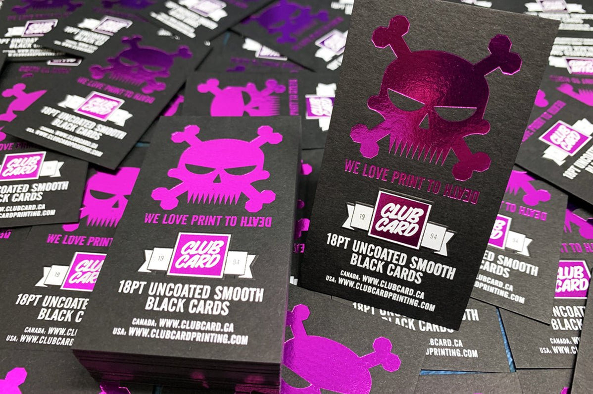Pure Black Business Cards With Foil Colours | Clubcard Vancouver ...
