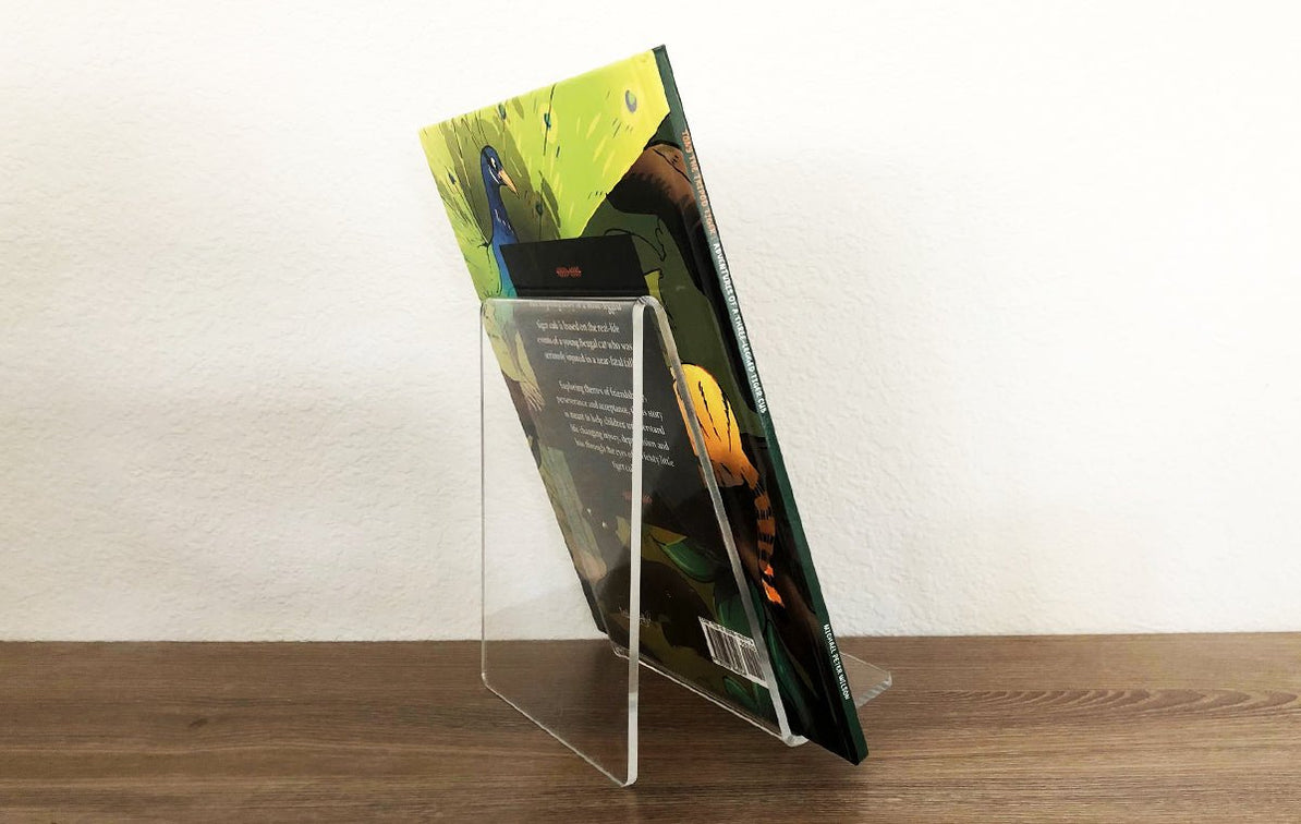 Clear Acrylic Book Stand | 6" Wide Heavy Acrylic Display Stands ...