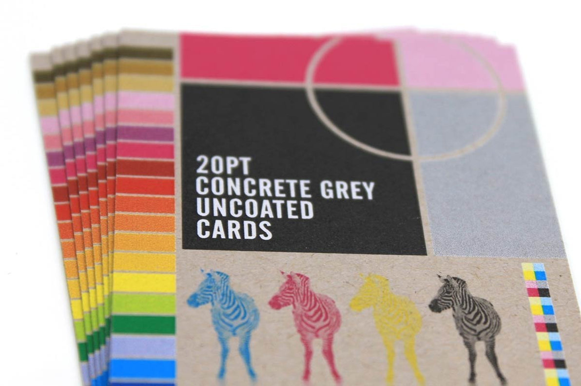 20pt Thick Large Card Printing On Concrete Grey Cardstock At Clubcard ...