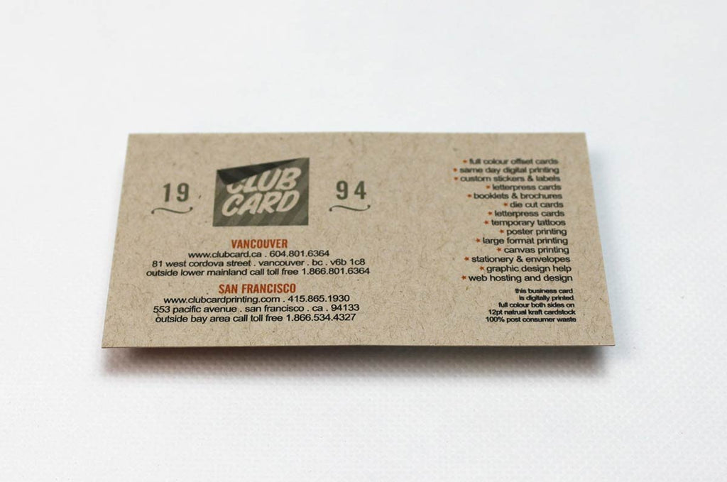 Vancouver Same Day Business Card At Clubcard — Clubcard Printing Canada