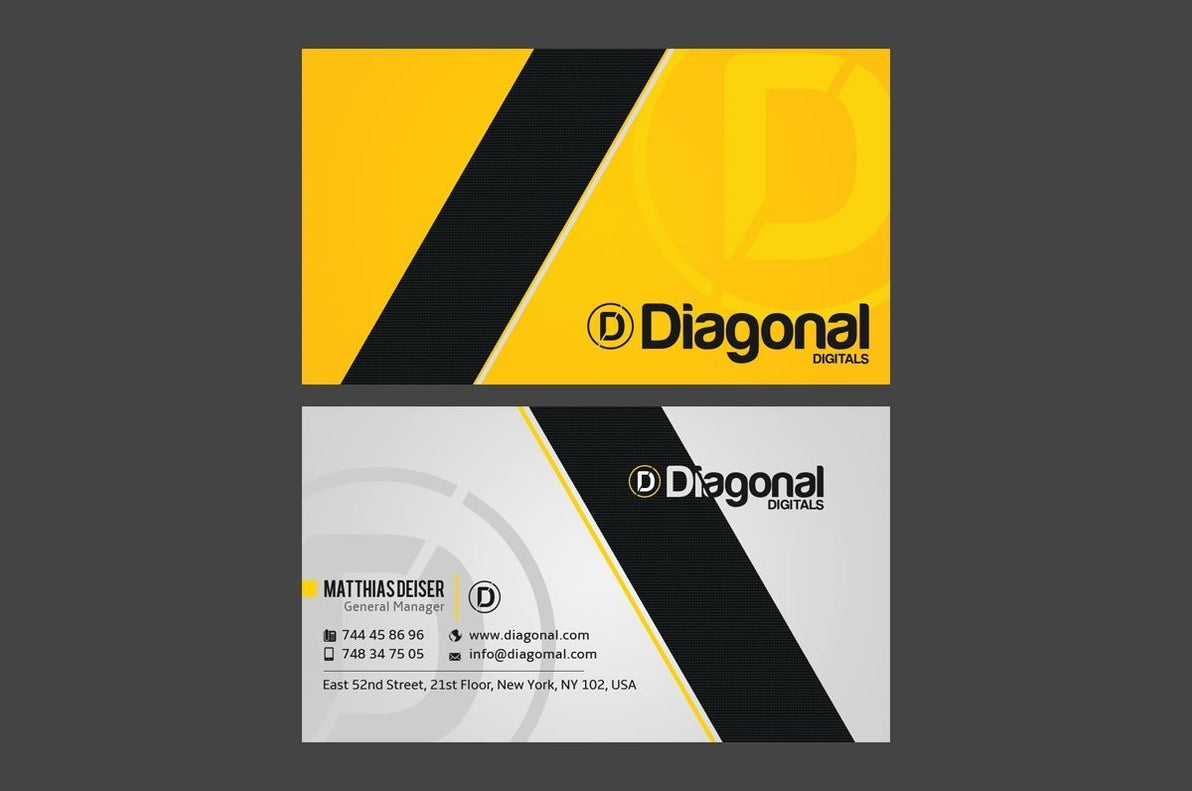 Choose this Business Card Template with a Diagonal Stripe and have your ...