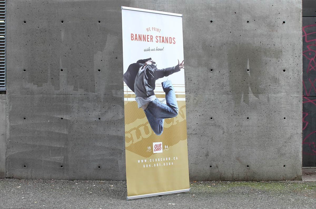 Fixed Standing Banner Stands — Clubcard Printing Canada