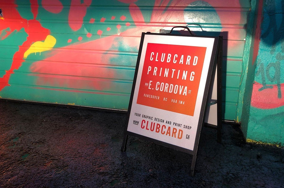 A-Frame Sandwich Board Sign Printing At Clubcard Vancouver — Clubcard ...