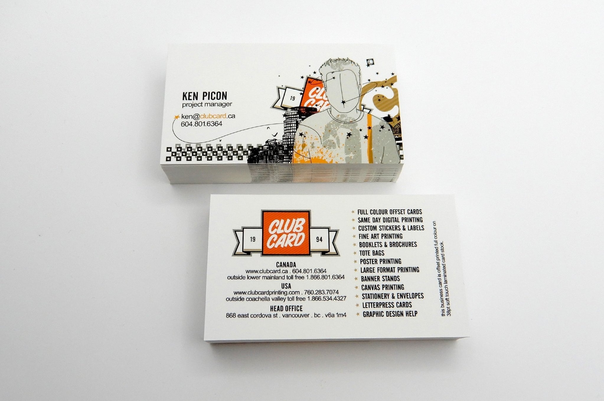 Premium 38PT Soft Touch Laminated Card Printing | Clubcard Vancouver ...